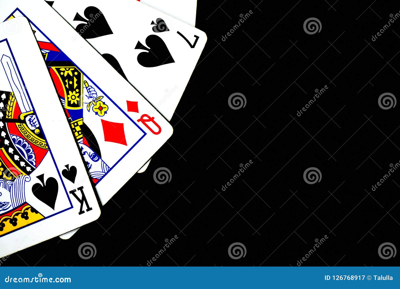 Playing Cards on a Dark Background Stock Image - Image of game, cards ...