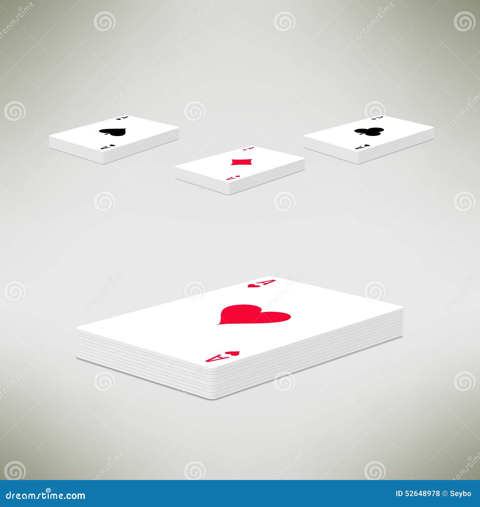 Playing Cards Deck with Ace on Top in Realistic Stock Vector ...