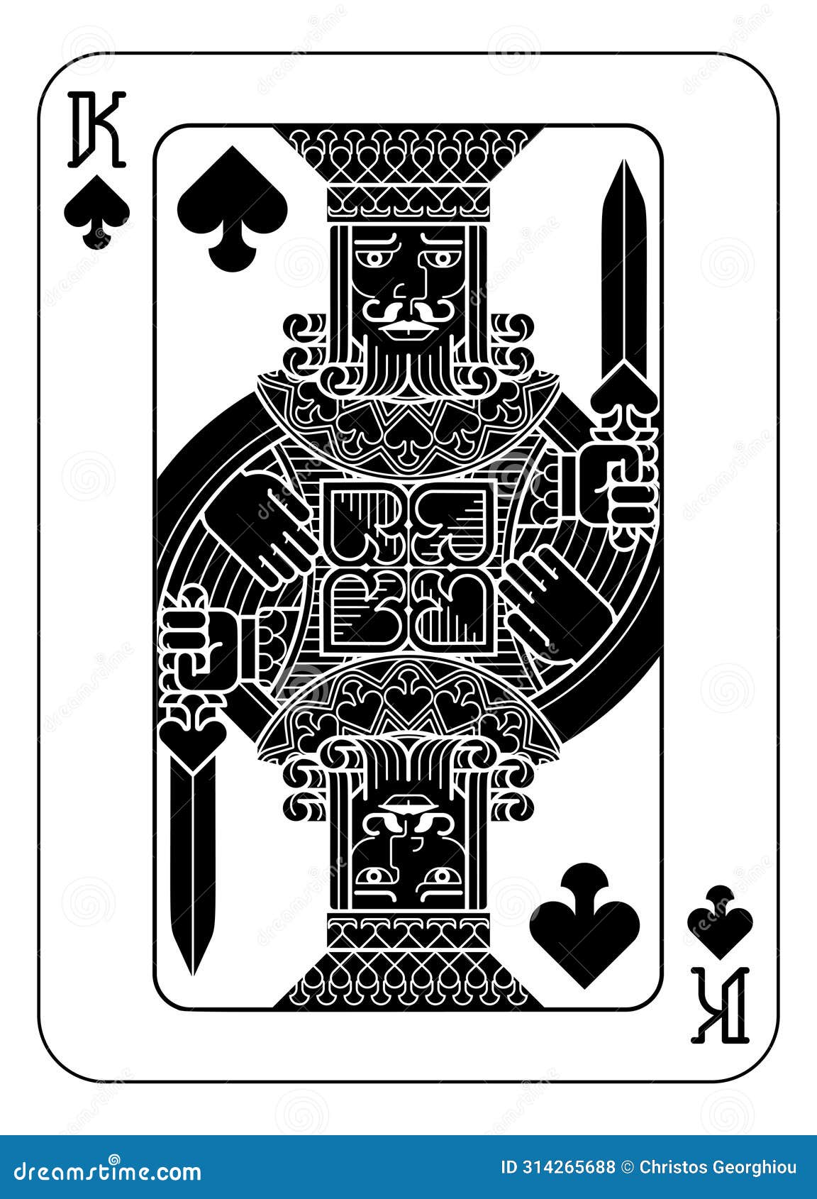Playing Cards Deck Pack King of Spades Card Design Stock Photo ...
