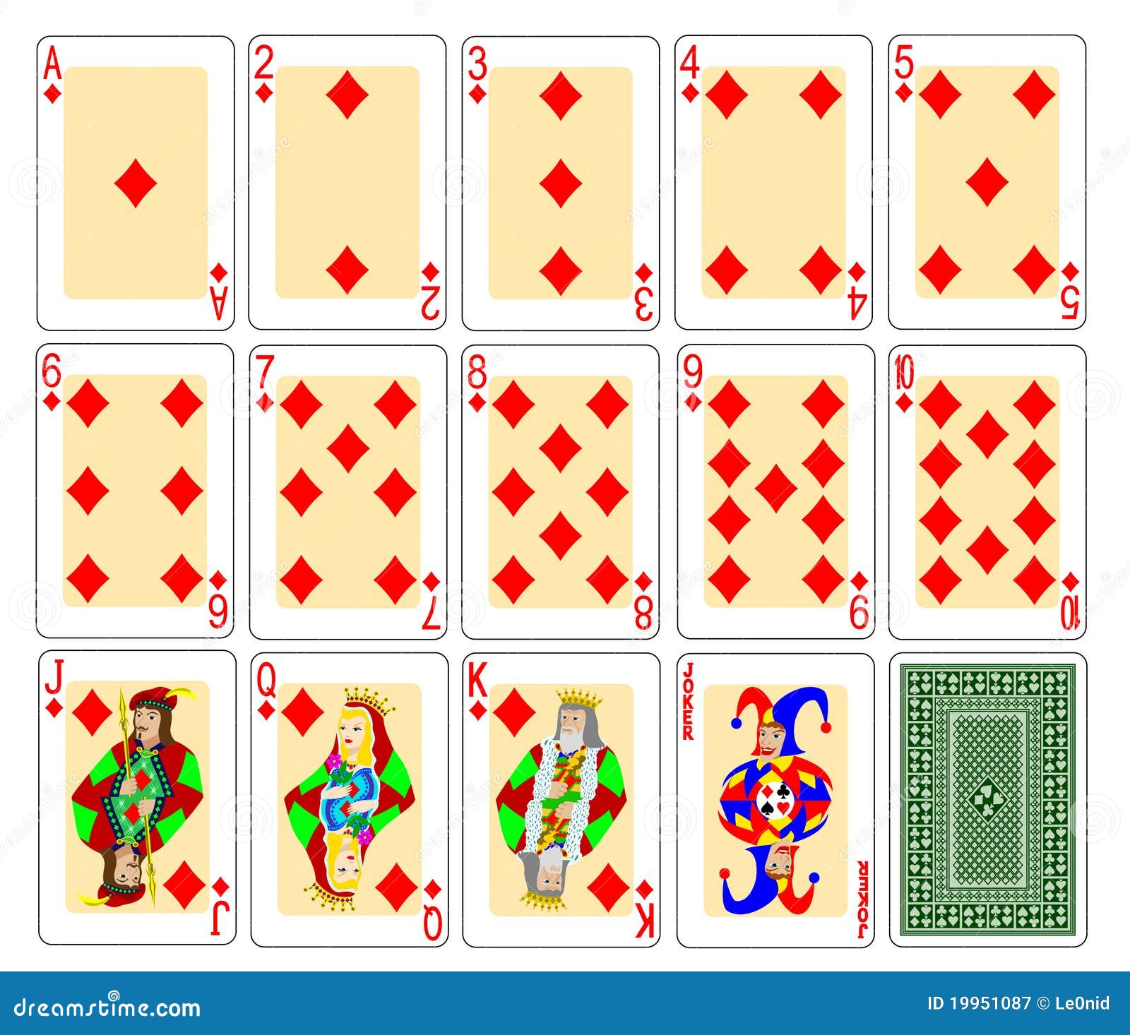 Playing Cards - diamonds stock vector. Illustration of gambling - 19951087