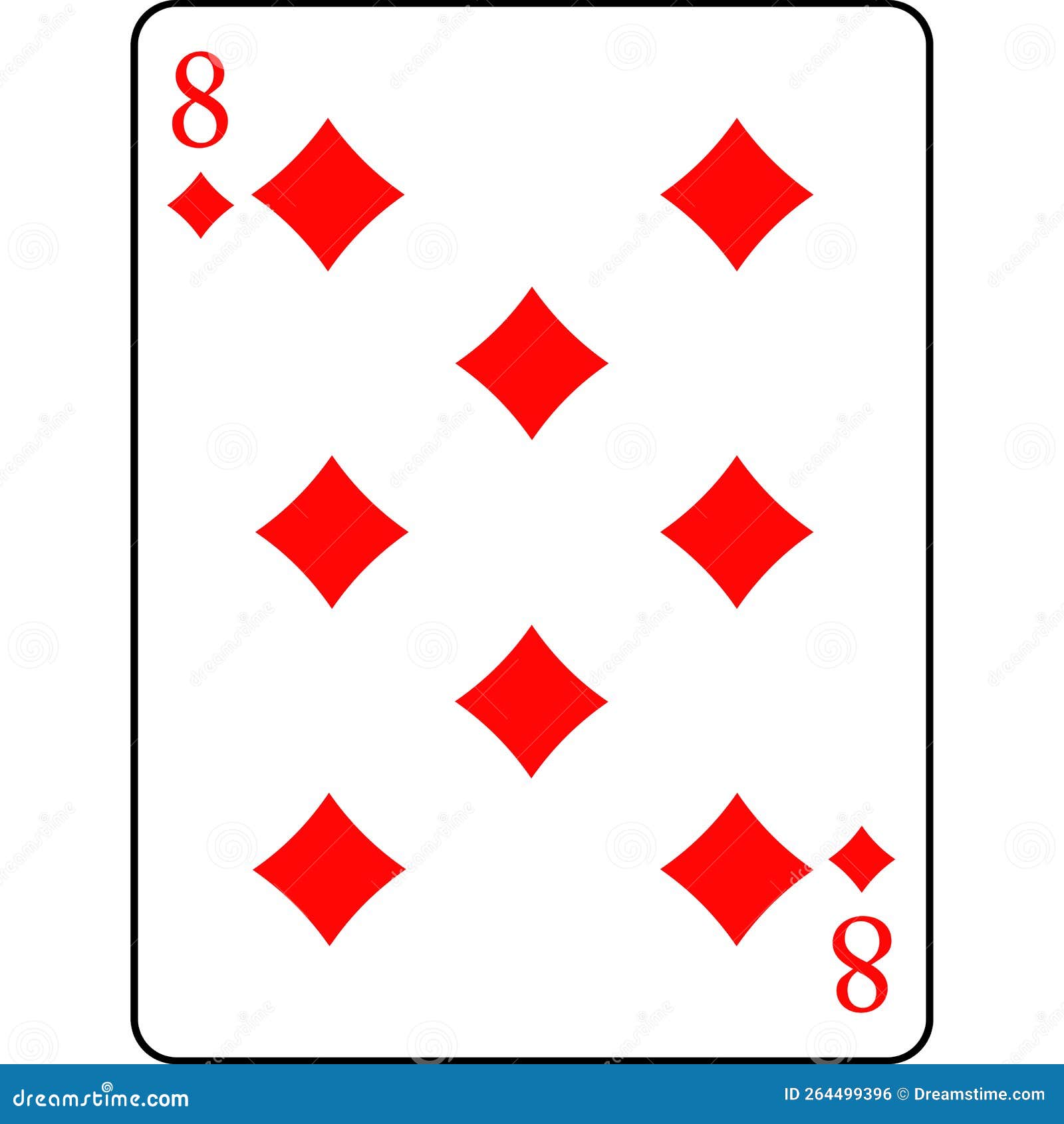 Diamonds Eight. a Deck of Poker Cards Stock Vector - Illustration of ...