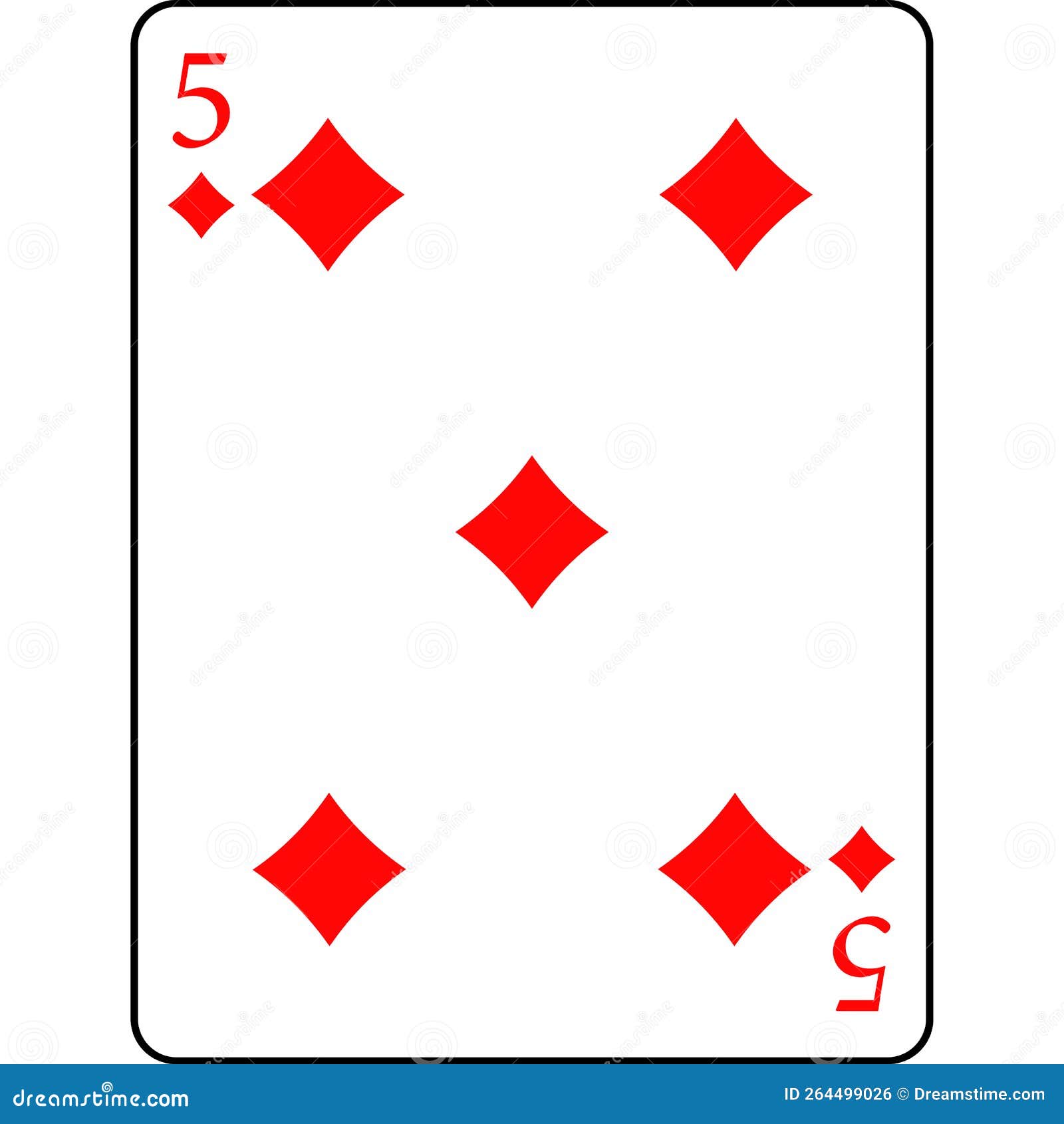 Diamonds Five. a Deck of Poker Cards Stock Vector - Illustration of ...