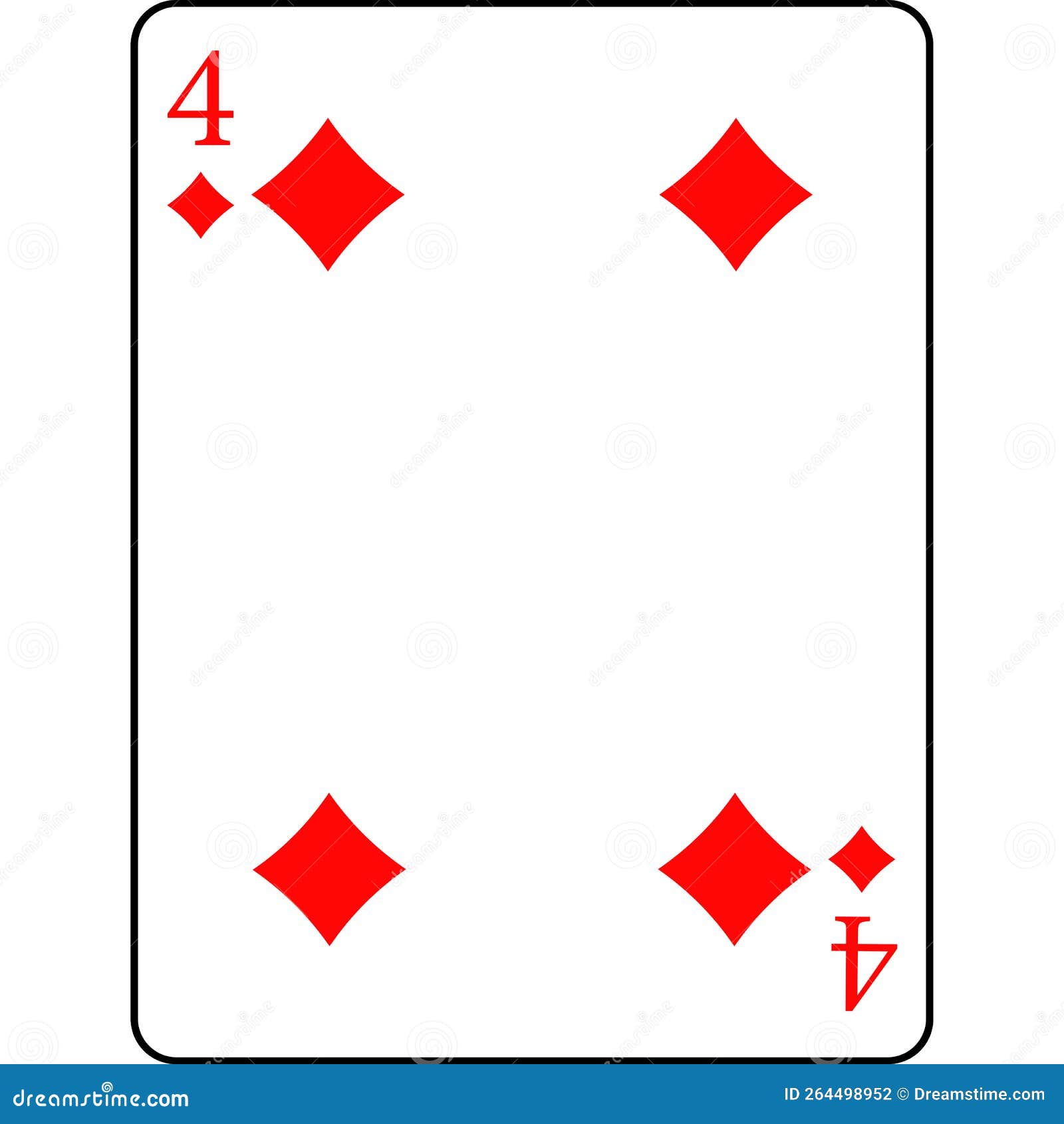 Diamonds Four. a Deck of Poker Cards Stock Vector - Illustration of ...