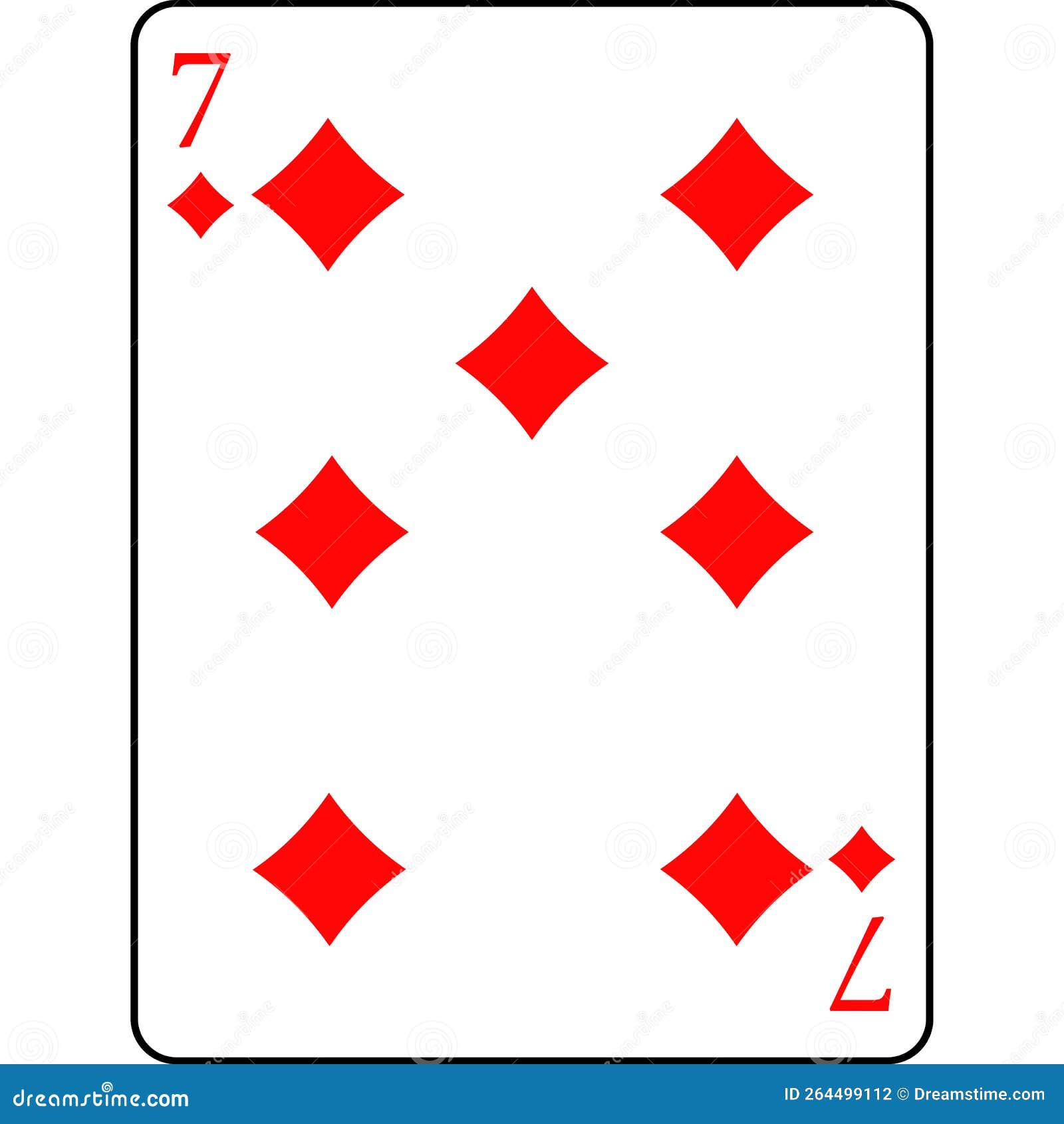 Diamonds Seven. a Deck of Poker Cards Stock Vector - Illustration of ...