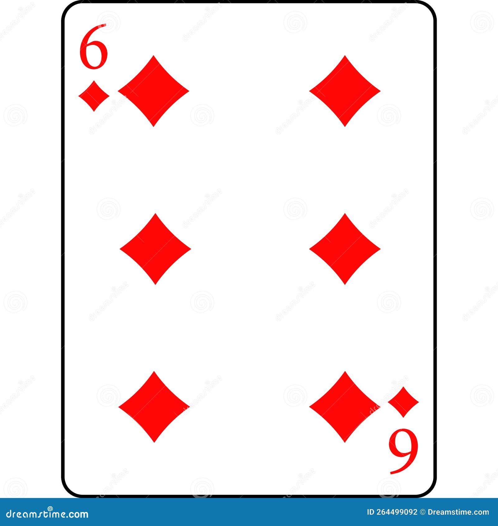 Diamonds Six. a Deck of Poker Cards Stock Vector - Illustration of ...
