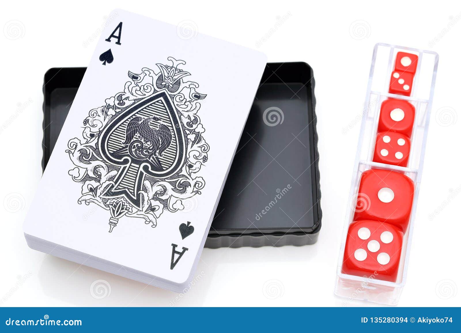 Playing Cards and Dice for Game Stock Photo - Image of club, game ...