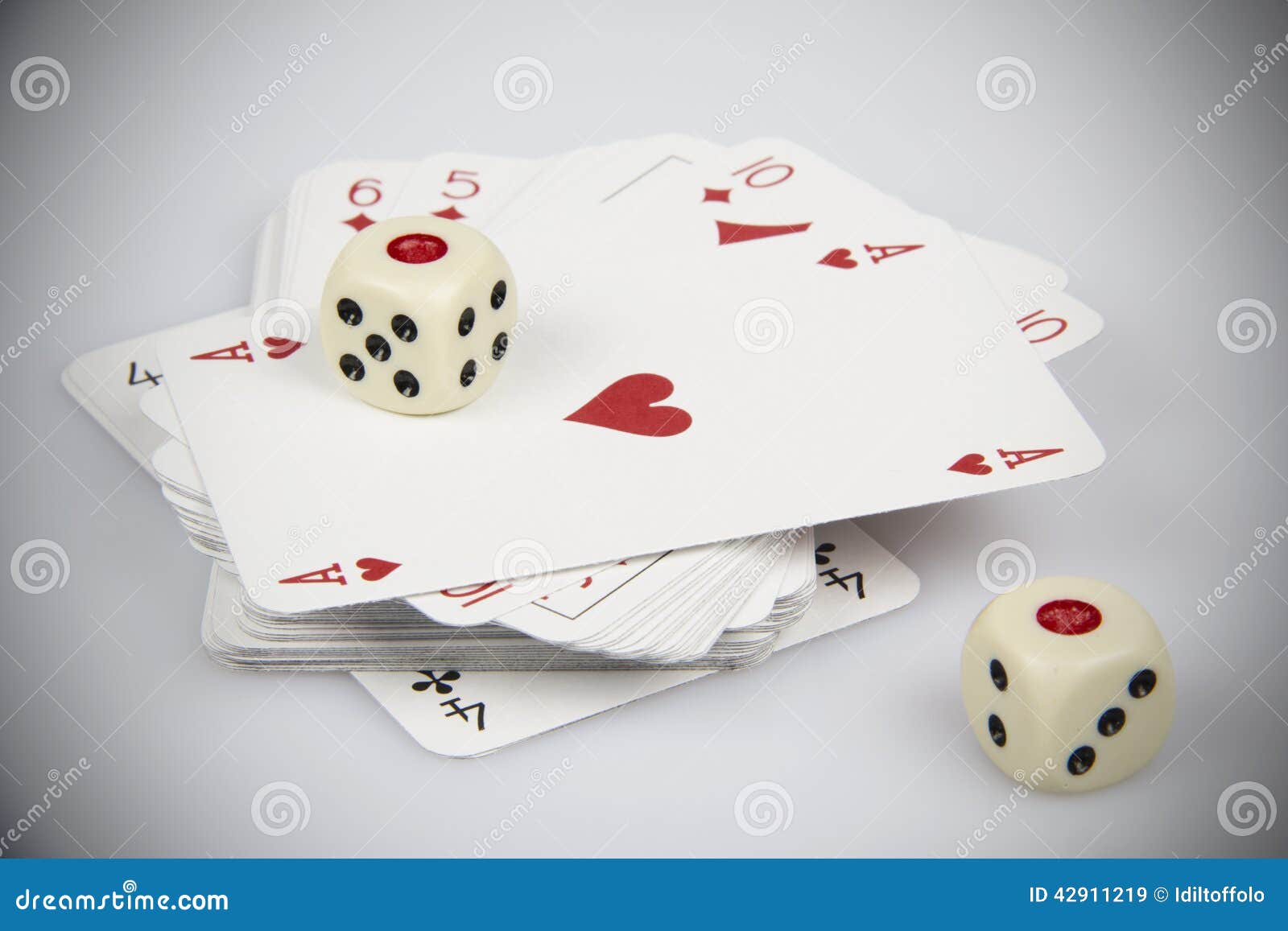 Playing Cards with Dices stock image. Image of king, games - 42911219