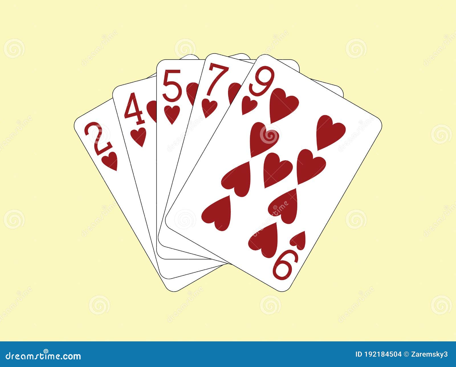 Playing Cards - Flush of Hearts Stock Vector - Illustration of classic ...