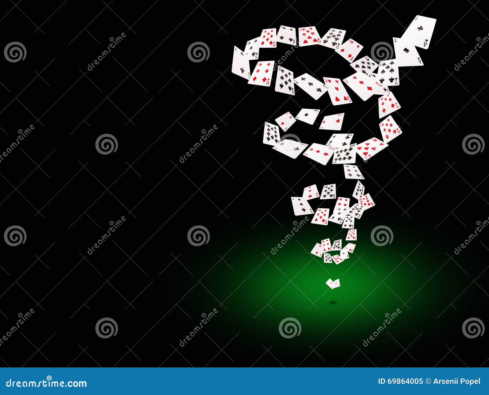 Playing Cards Flying at the Poker Table Stock Image - Image of cutout ...