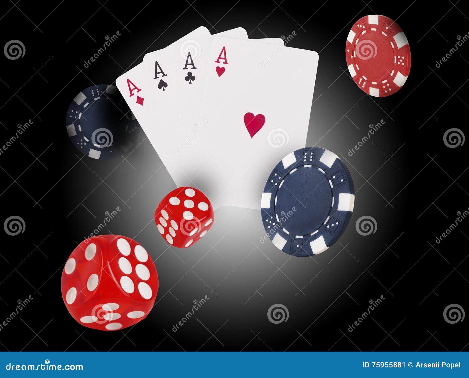 Playing Cards Flying at the Poker Table Stock Image - Image of luck ...