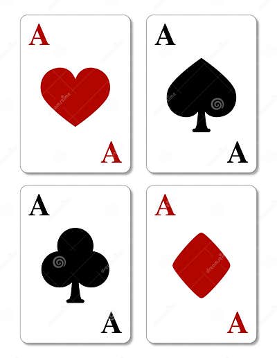 Playing cards, four aces stock vector. Illustration of club - 6318977