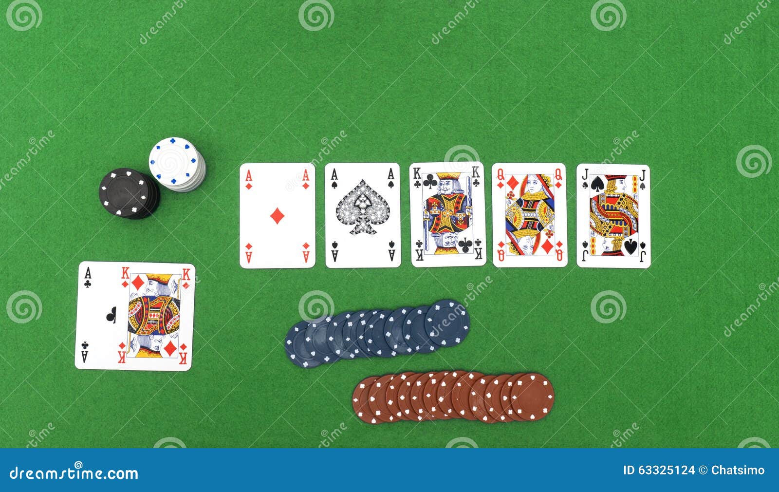 Playing Cards on Green Background, Stock Photo - Image of gamble, poker ...
