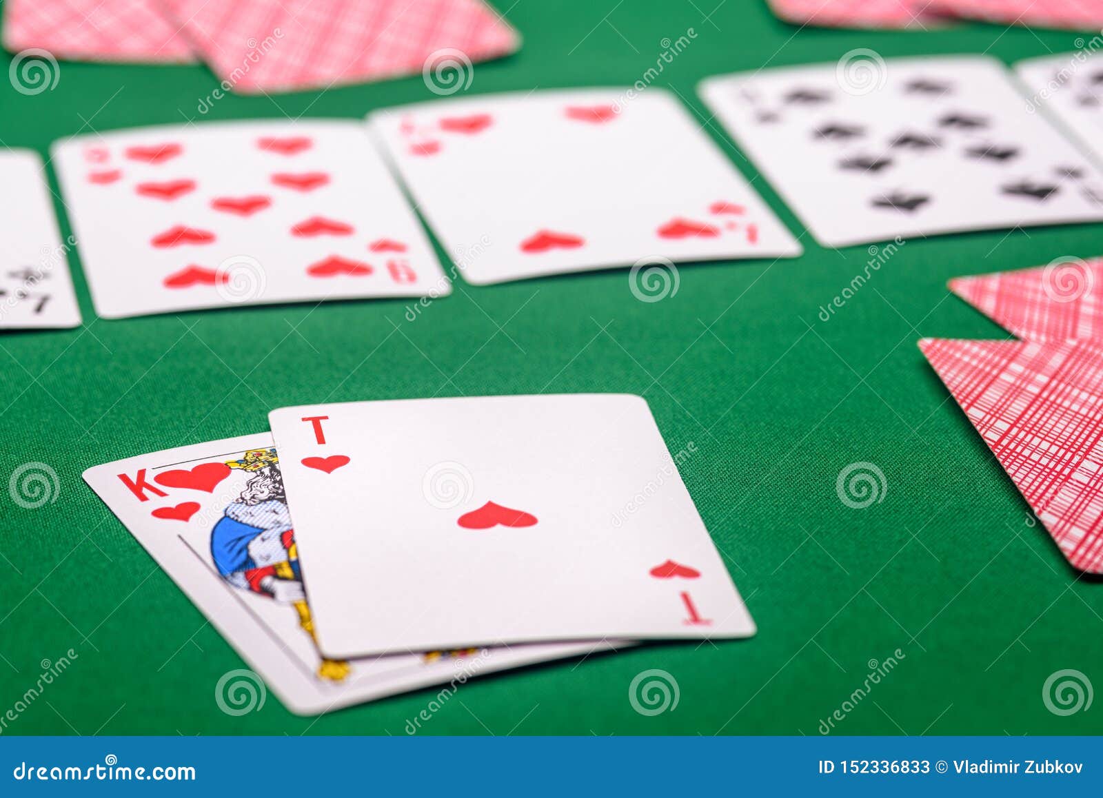 Playing Cards on the Green Table Stock Image - Image of cards, gamble ...