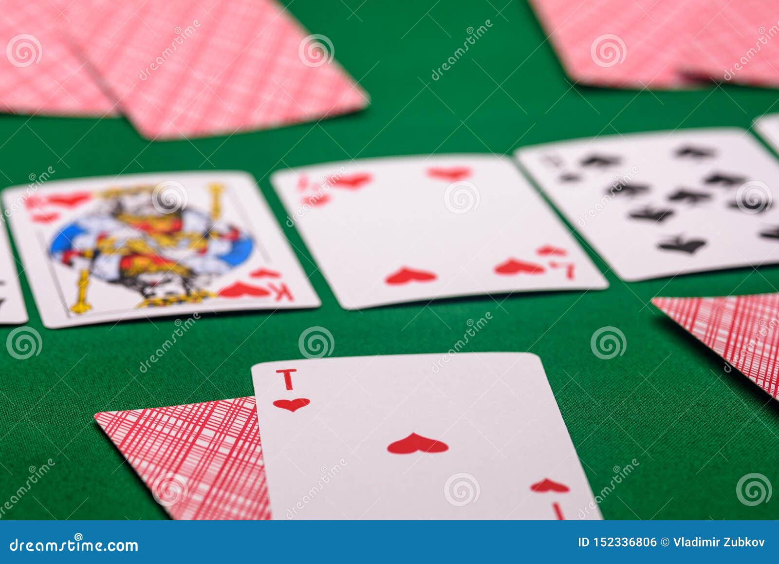 Playing Cards on the Green Table Stock Photo - Image of play, lucky ...