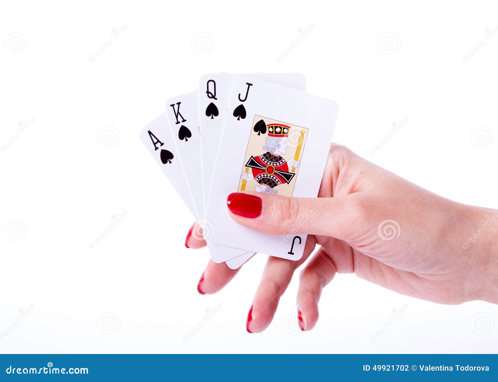 Playing cards in hand stock photo. Image of heart, background - 49921702