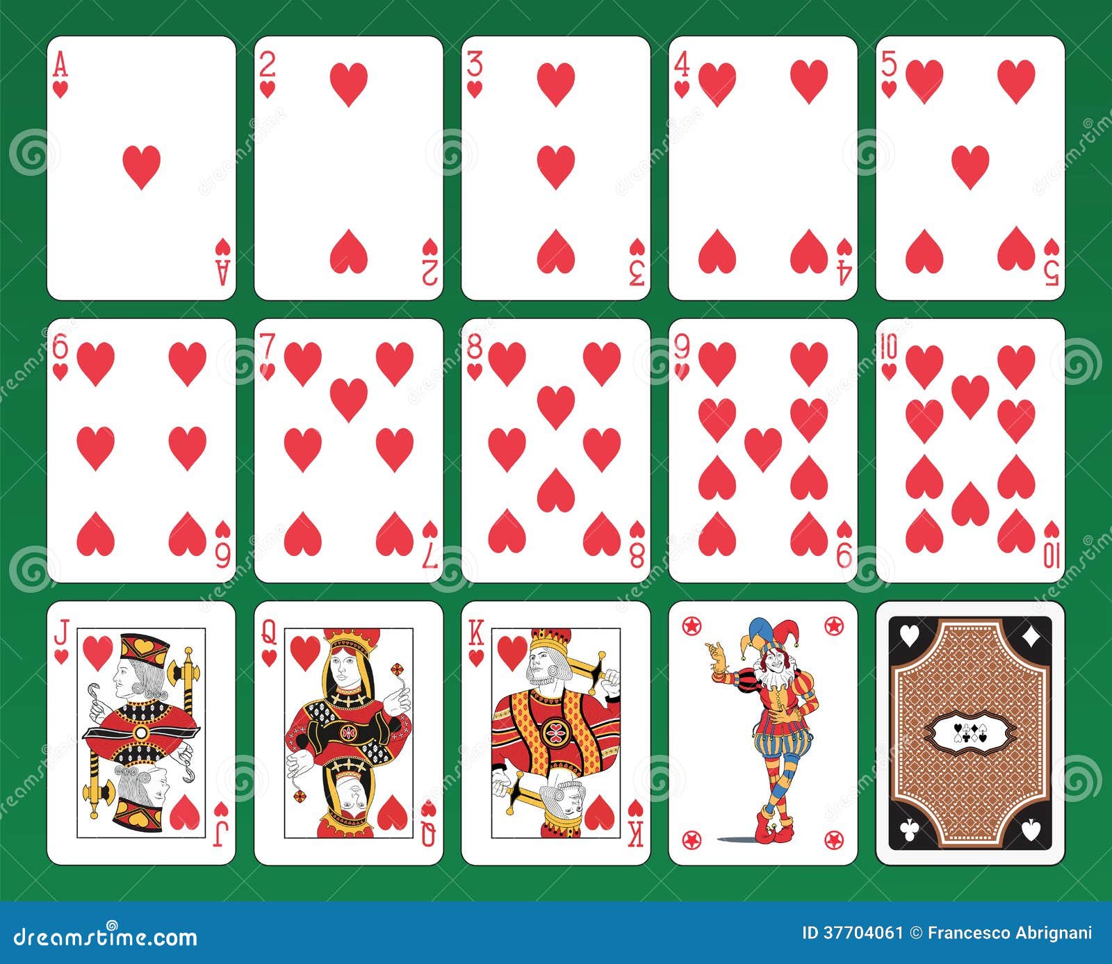 Playing cards of Hearts stock vector. Illustration of casino - 37704061