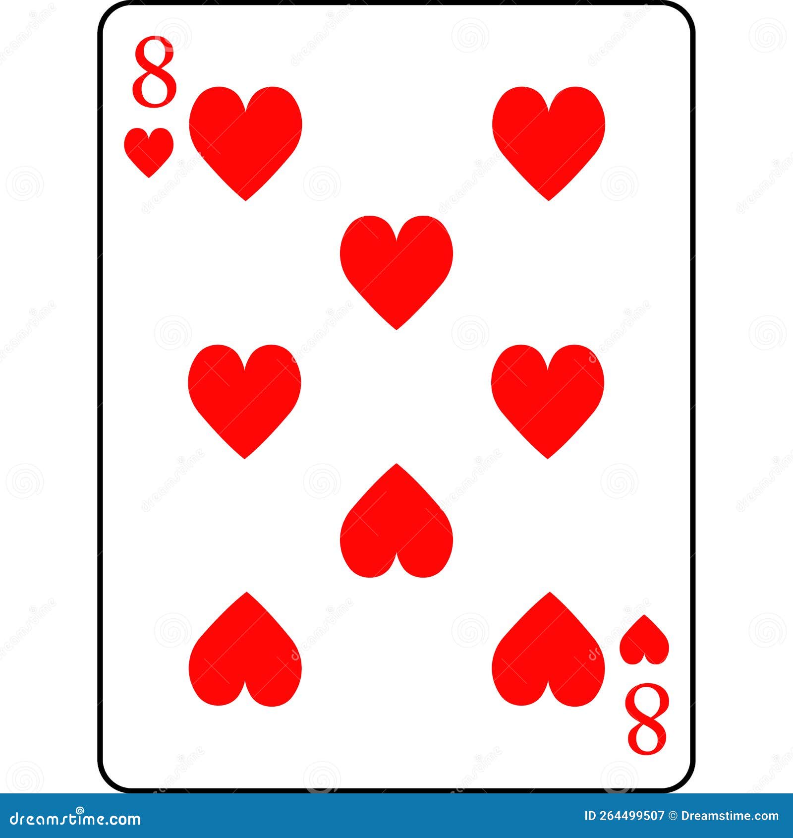 Hearts Eight. a Deck of Poker Cards Stock Vector - Illustration of ...