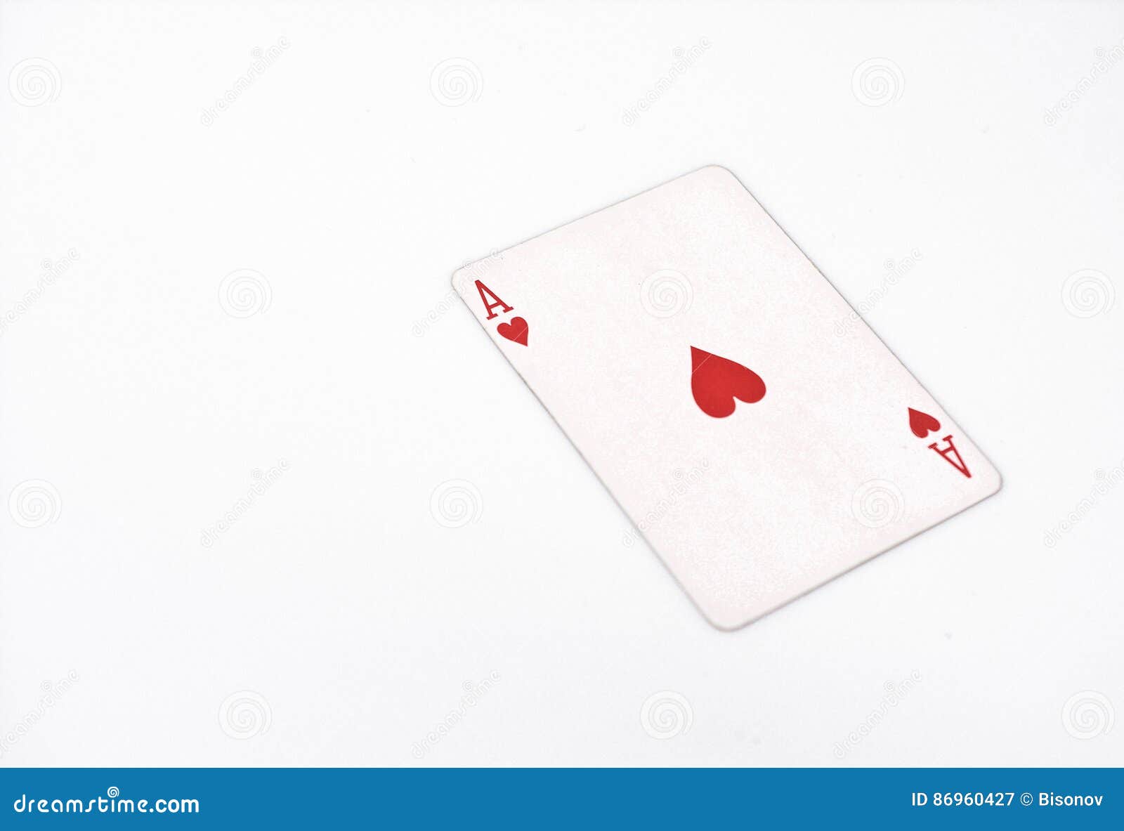 Playing Cards Horizontal Size. Ace of Hearts on White Background ...