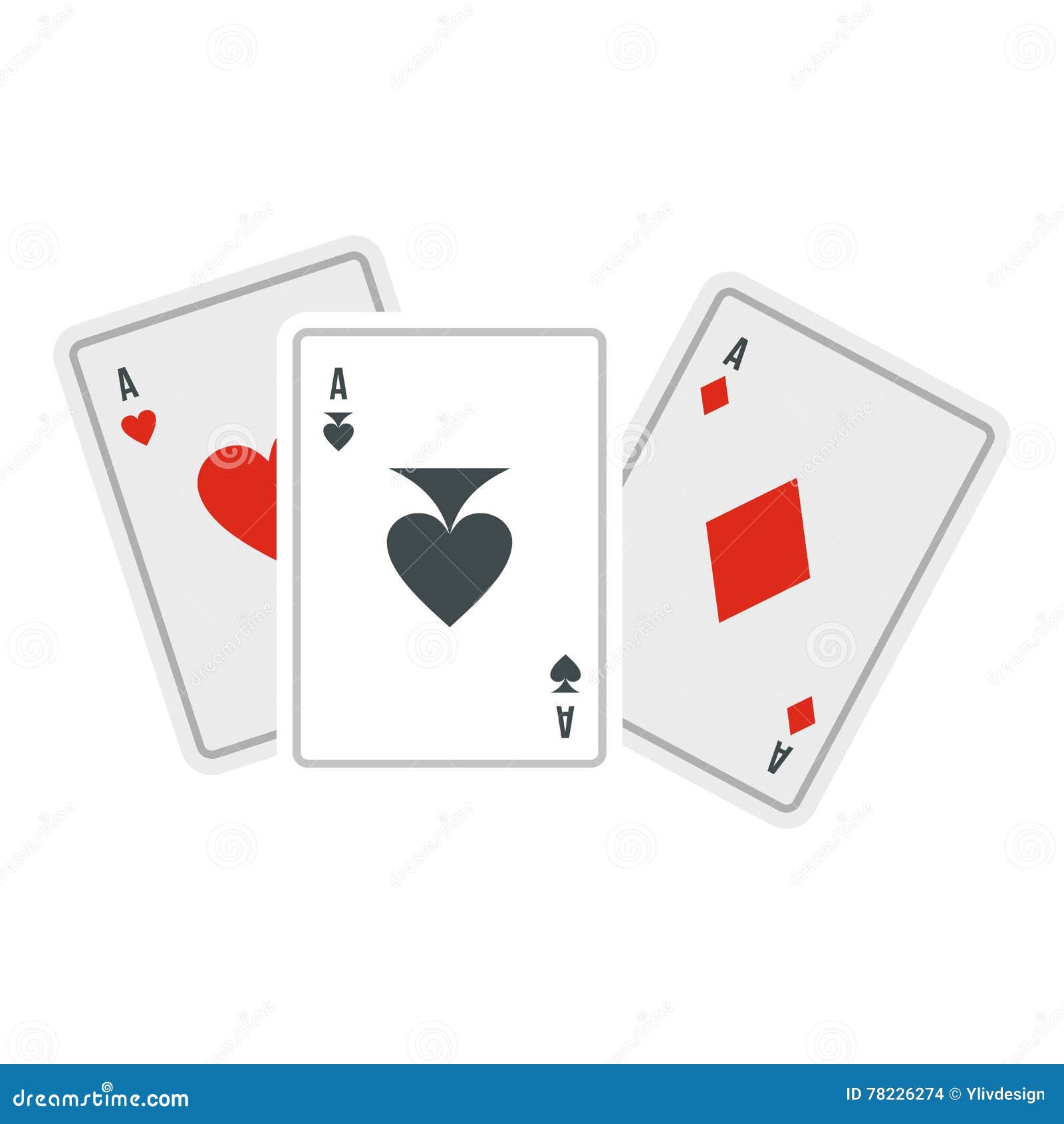 Playing Cards Icon, Flat Style Stock Vector - Illustration of hazard ...