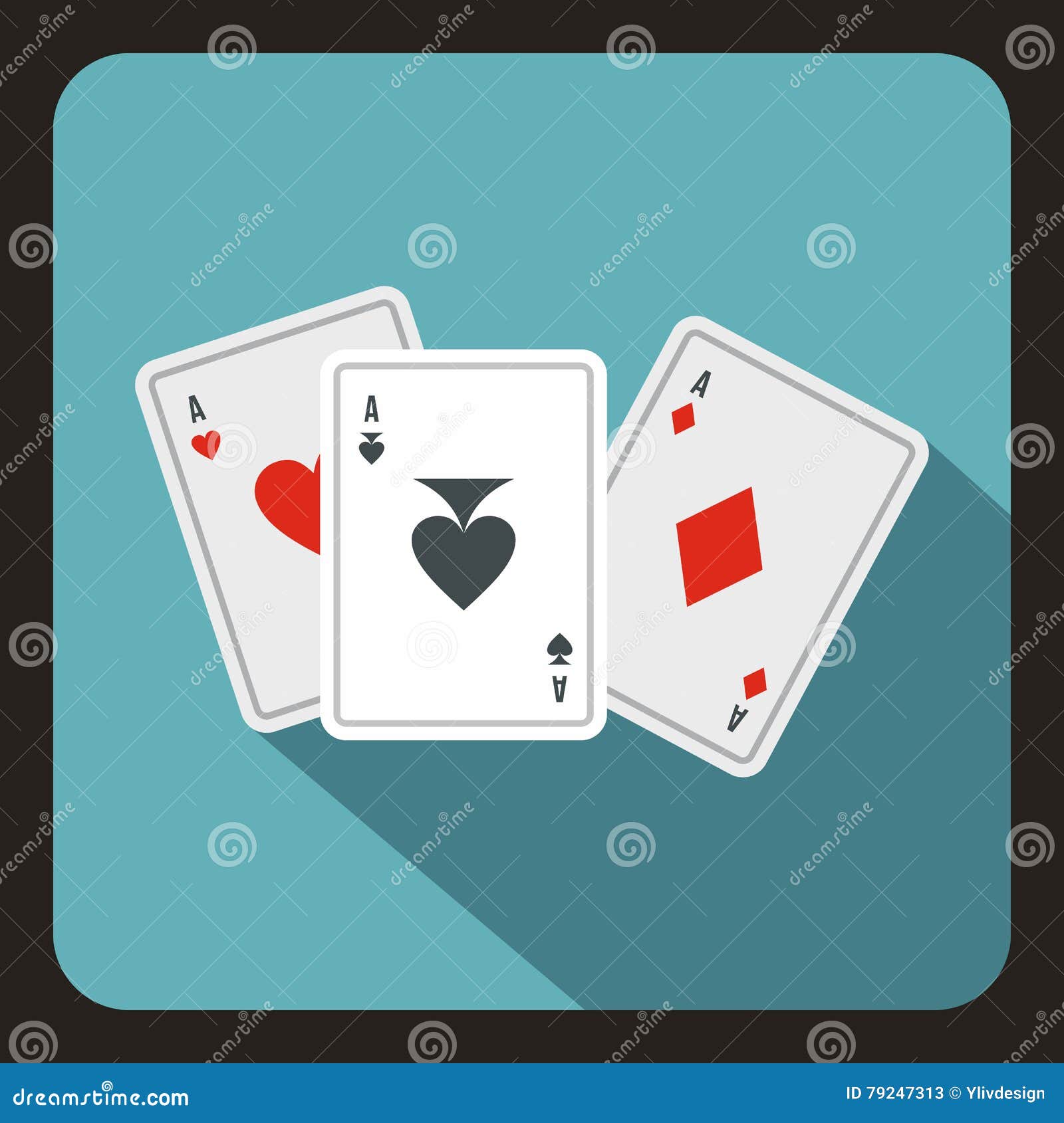 Playing Cards Icon, Flat Style Stock Vector - Illustration of flat ...