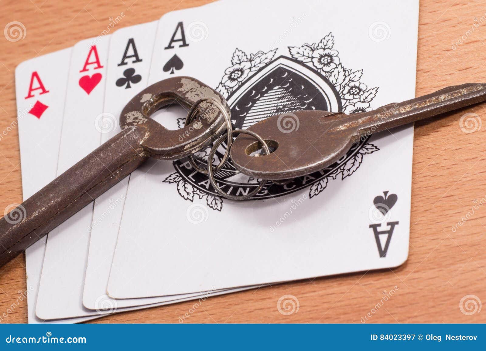 Playing cards and keys stock image. Image of hard, good - 84023397