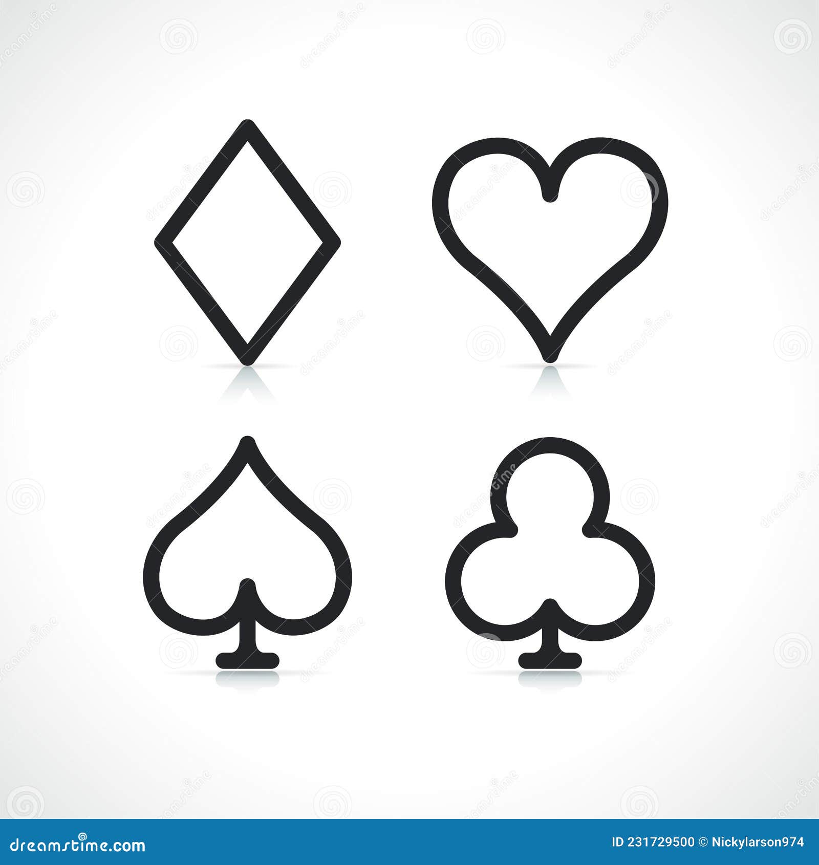 Playing Cards Logo Line Icons Stock Vector - Illustration of design ...