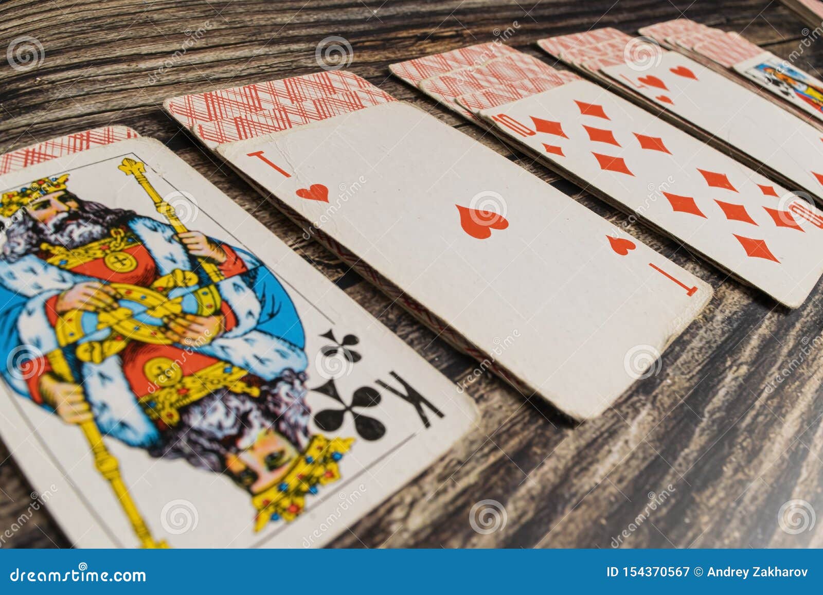 Playing Cards Lying on a Wooden Table Stock Image - Image of casino ...