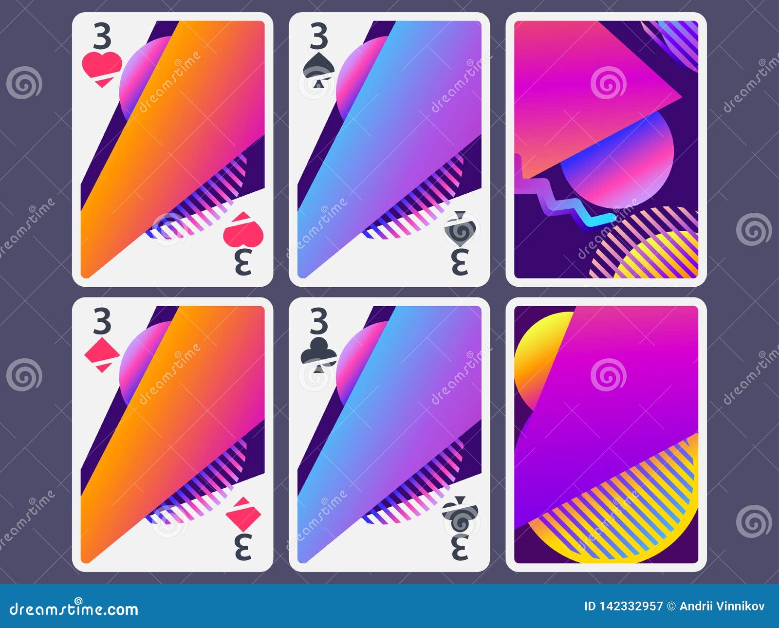 Playing Cards in Modern Style. Gradient Shapes, Geometric Objects. the ...