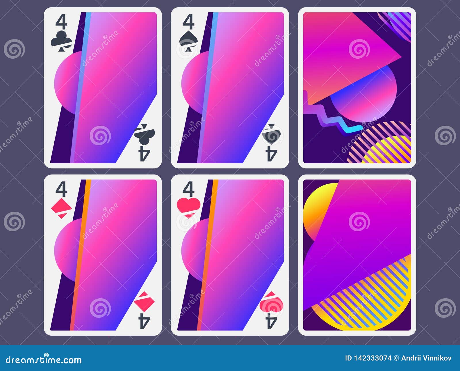 Playing Cards in Modern Style. Gradient Shapes, Geometric Objects. the ...
