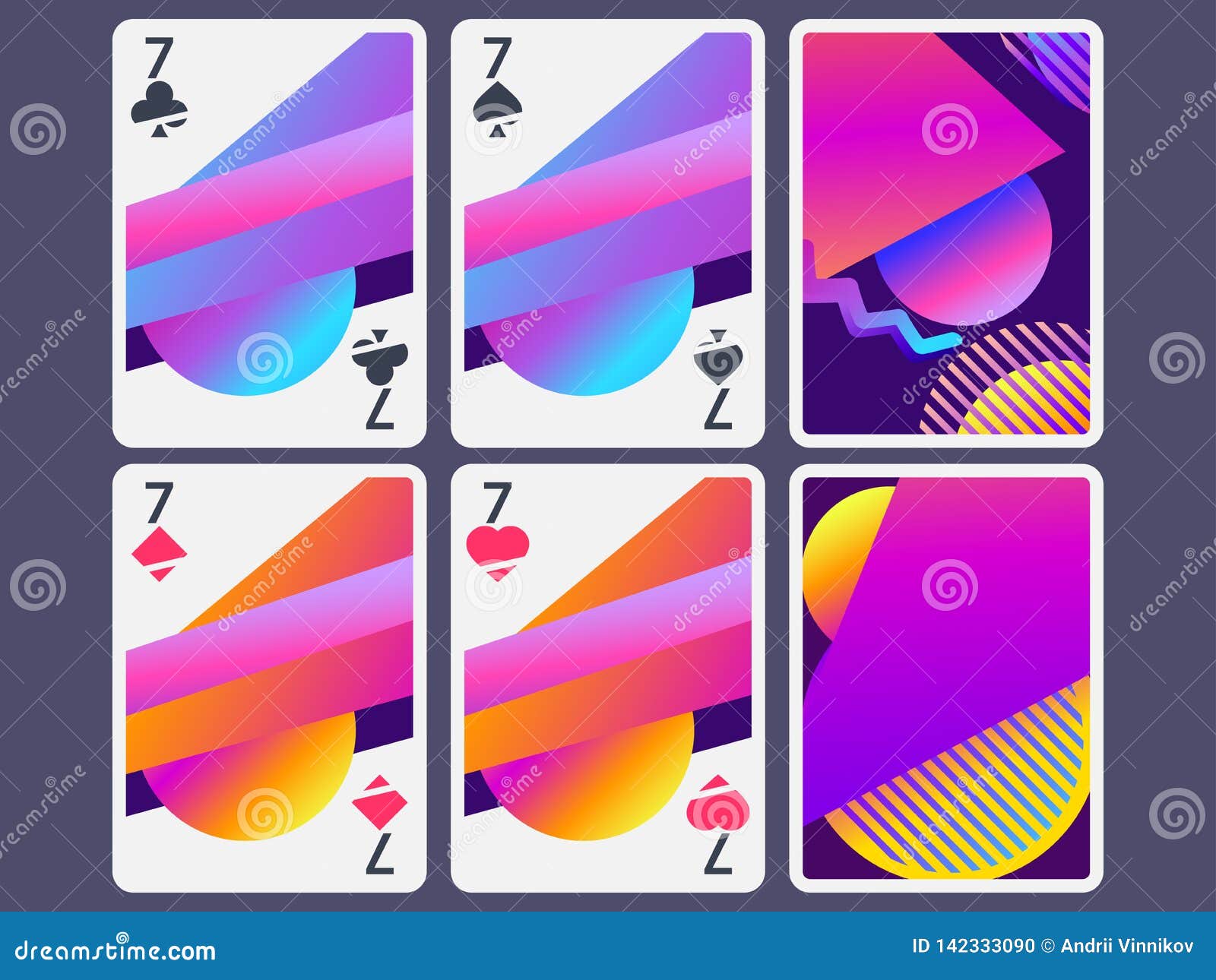 Playing Cards in Modern Style. Gradient Shapes, Geometric Objects. the ...