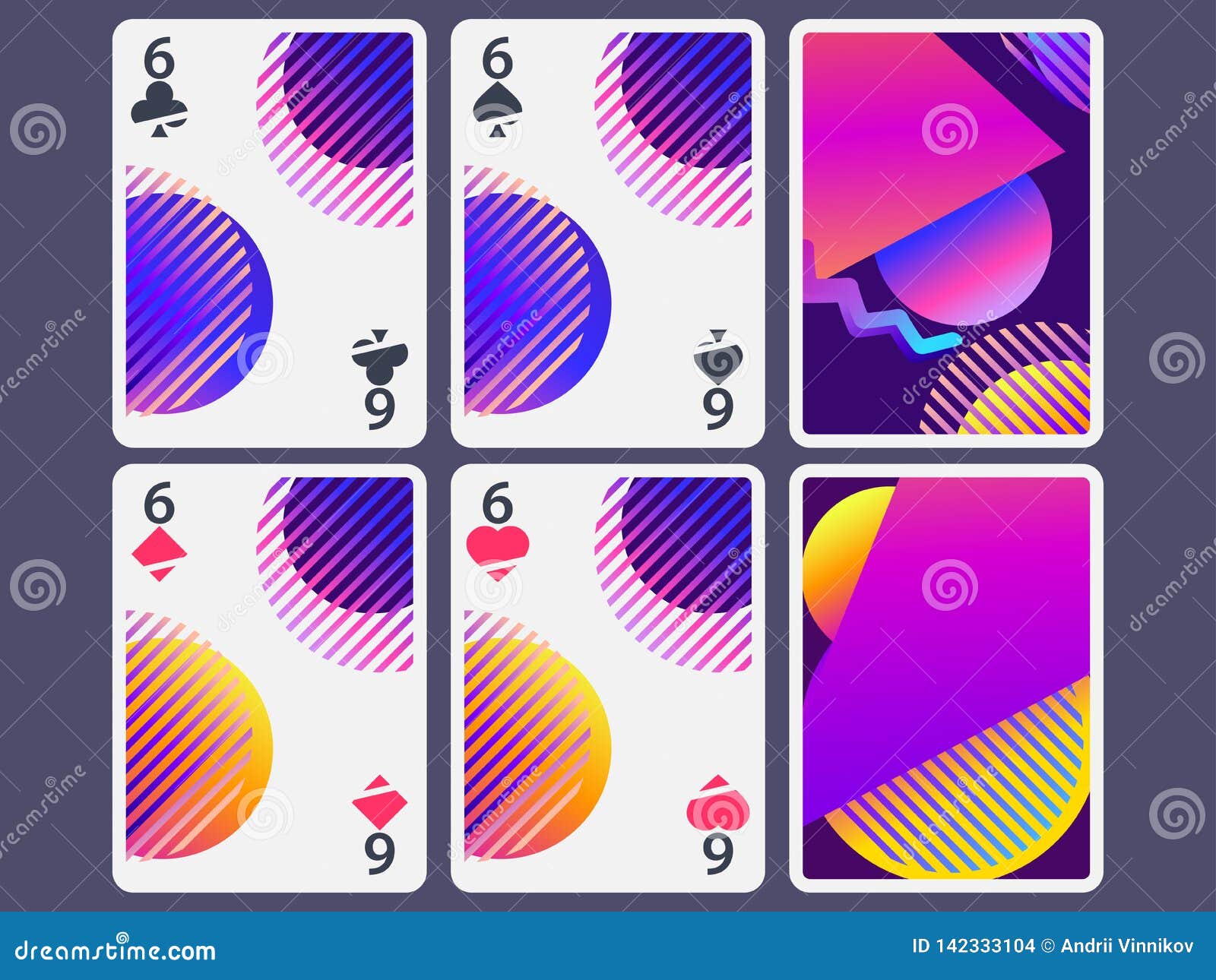 Playing Cards in Modern Style. Gradient Shapes, Geometric Objects. the ...