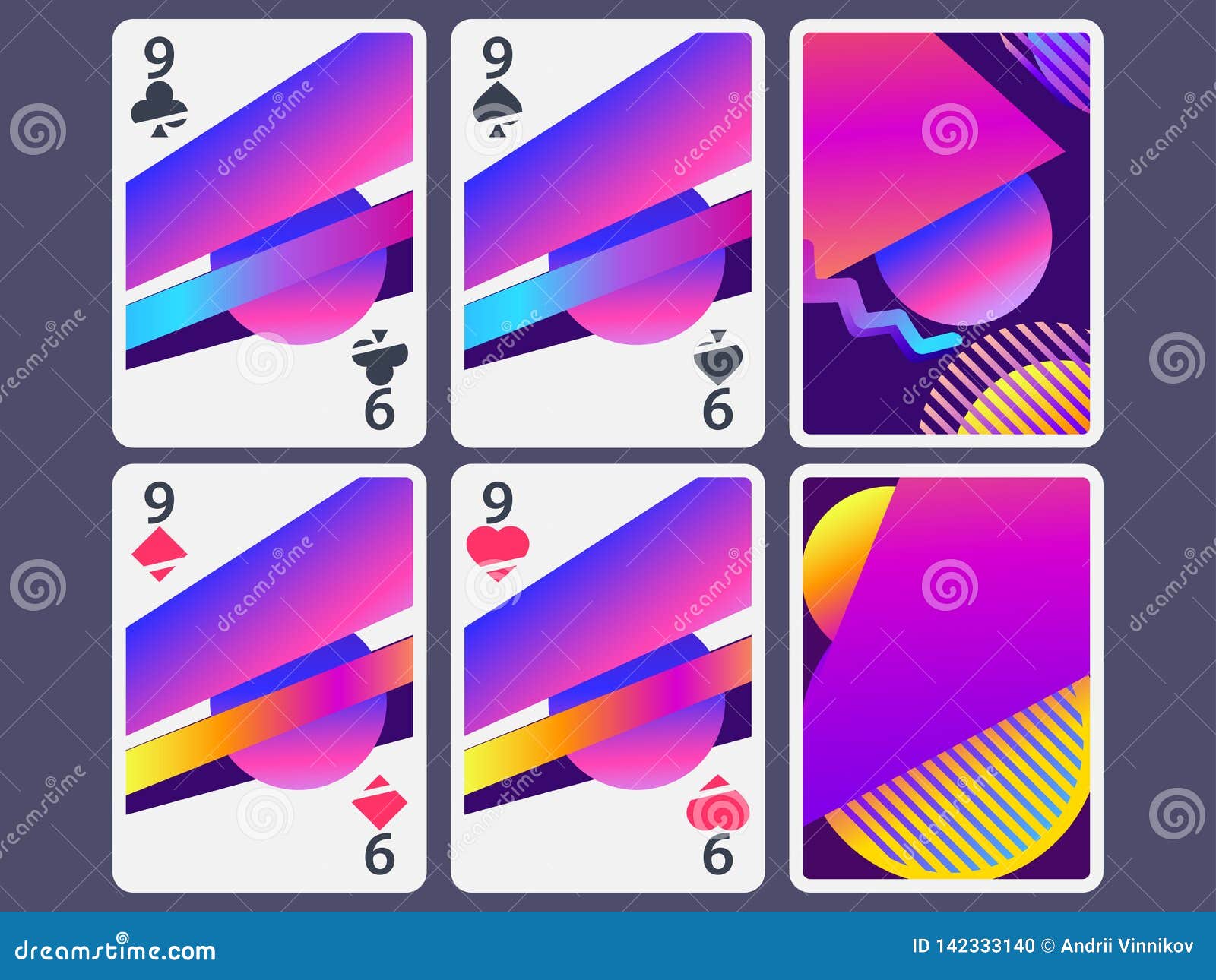 Playing Cards in Modern Style. Gradient Shapes, Geometric Objects. the ...