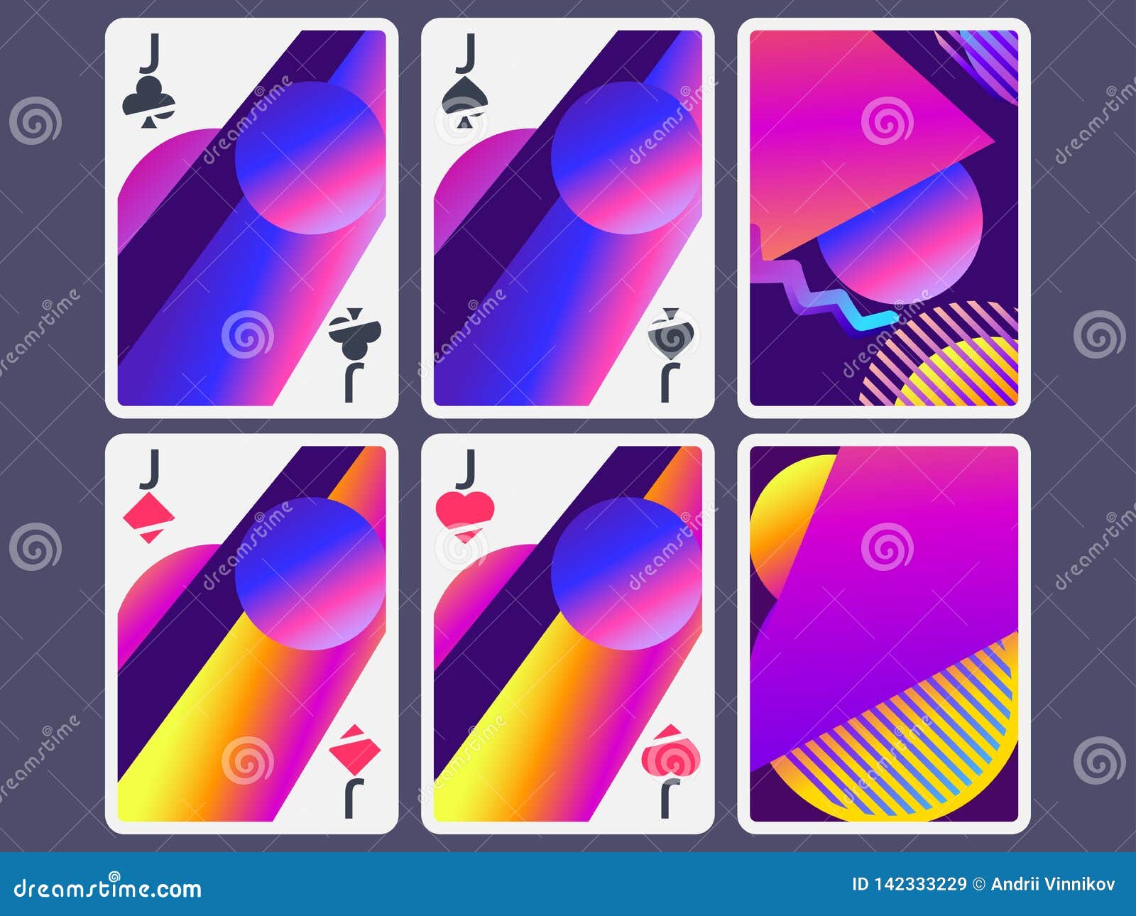 Playing Cards in Modern Style. Gradient Shapes, Geometric Objects. the ...