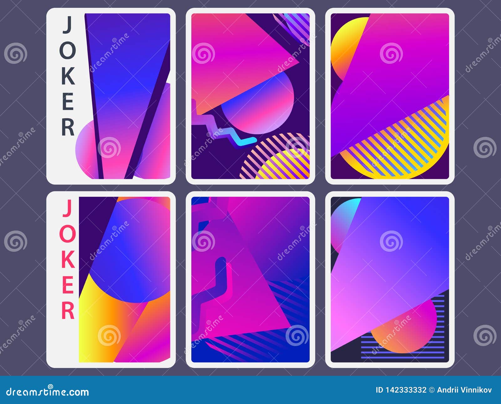 Playing Cards in Modern Style. Gradient Shapes, Geometric Objects. the ...