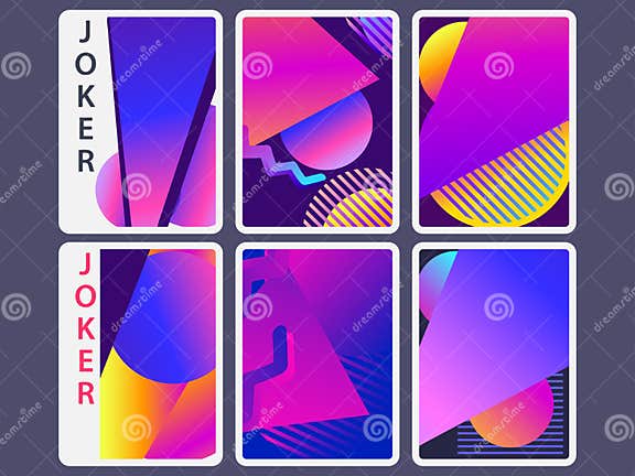 Playing Cards in Modern Style. Gradient Shapes, Geometric Objects. the ...