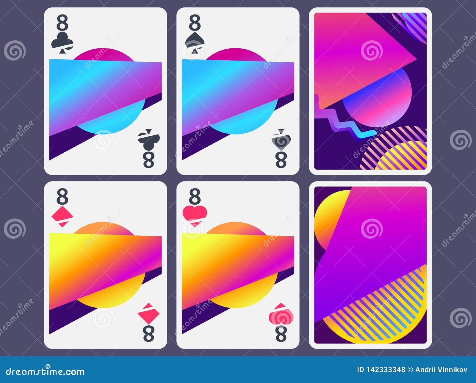 Playing Cards in Modern Style. Gradient Shapes, Geometric Objects. the ...
