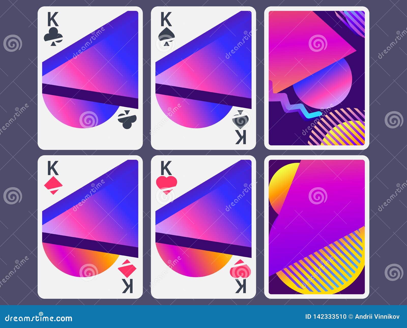 Playing Cards in Modern Style. Gradient Shapes, Geometric Objects. the ...