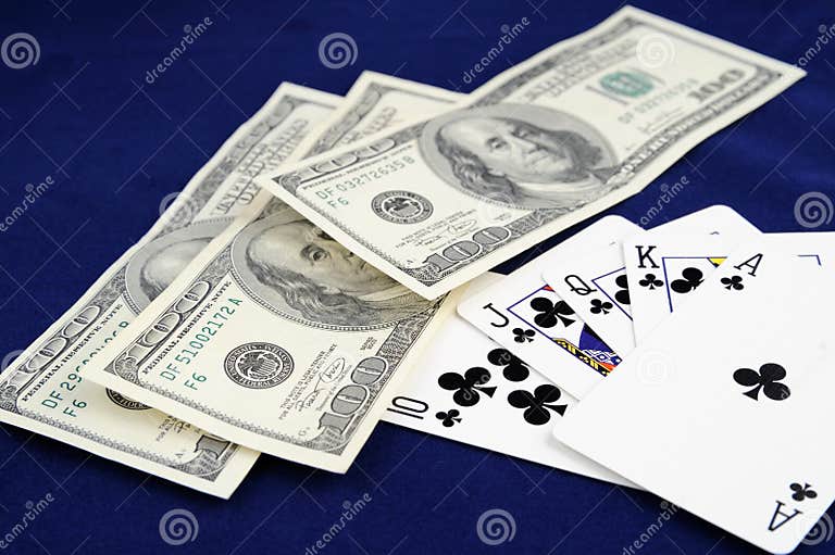 Playing cards with money stock photo. Image of success - 7395008