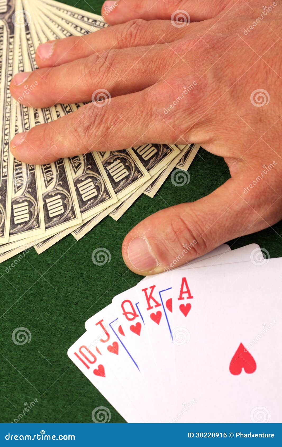 Playing cards and money stock photo. Image of casino - 30220916