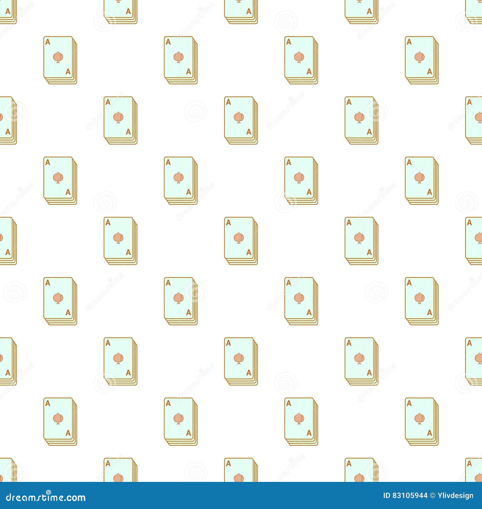 Playing Cards Pattern, Cartoon Style Stock Vector - Illustration of ...