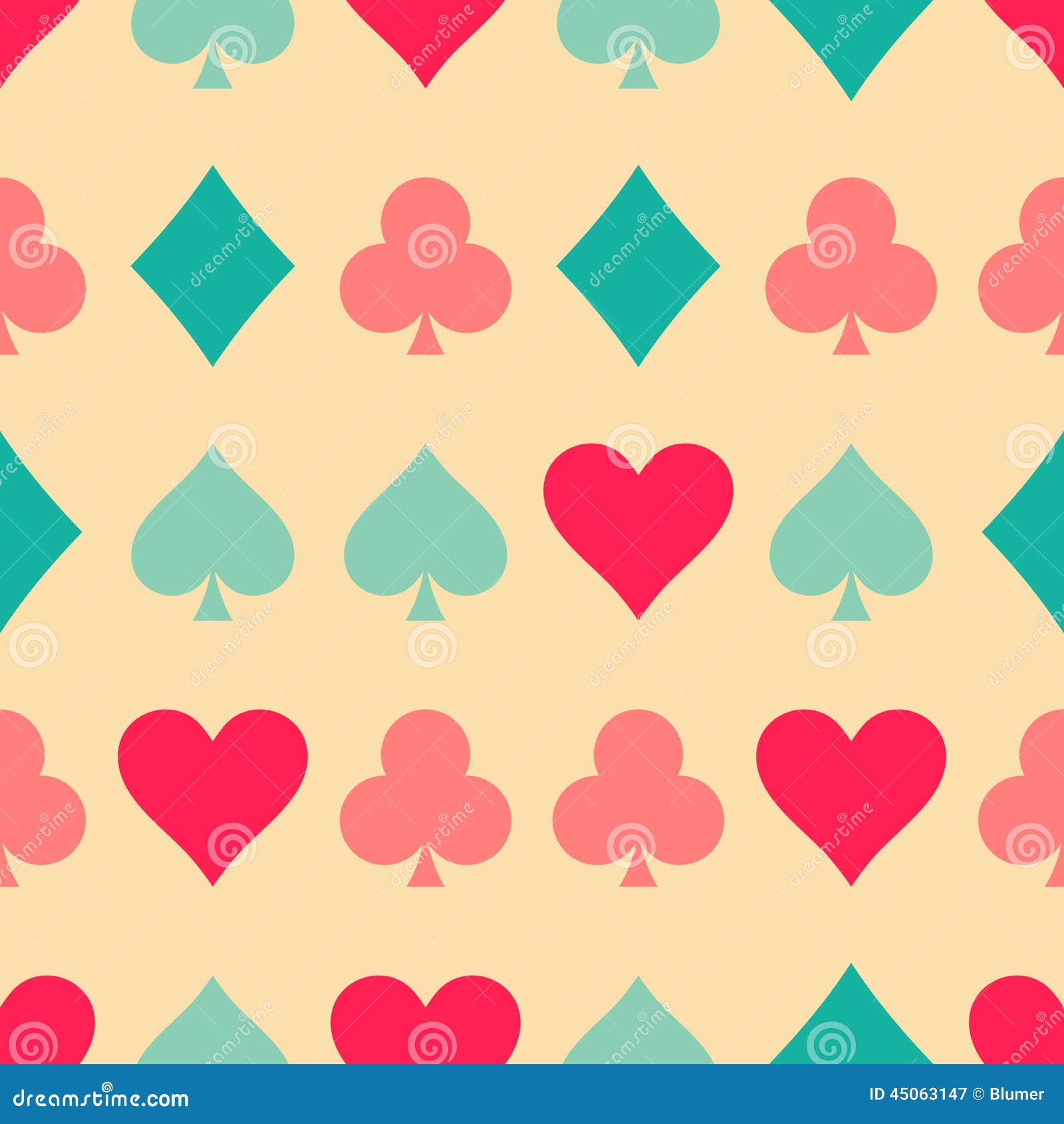 Playing cards pattern stock vector. Illustration of retro - 45063147