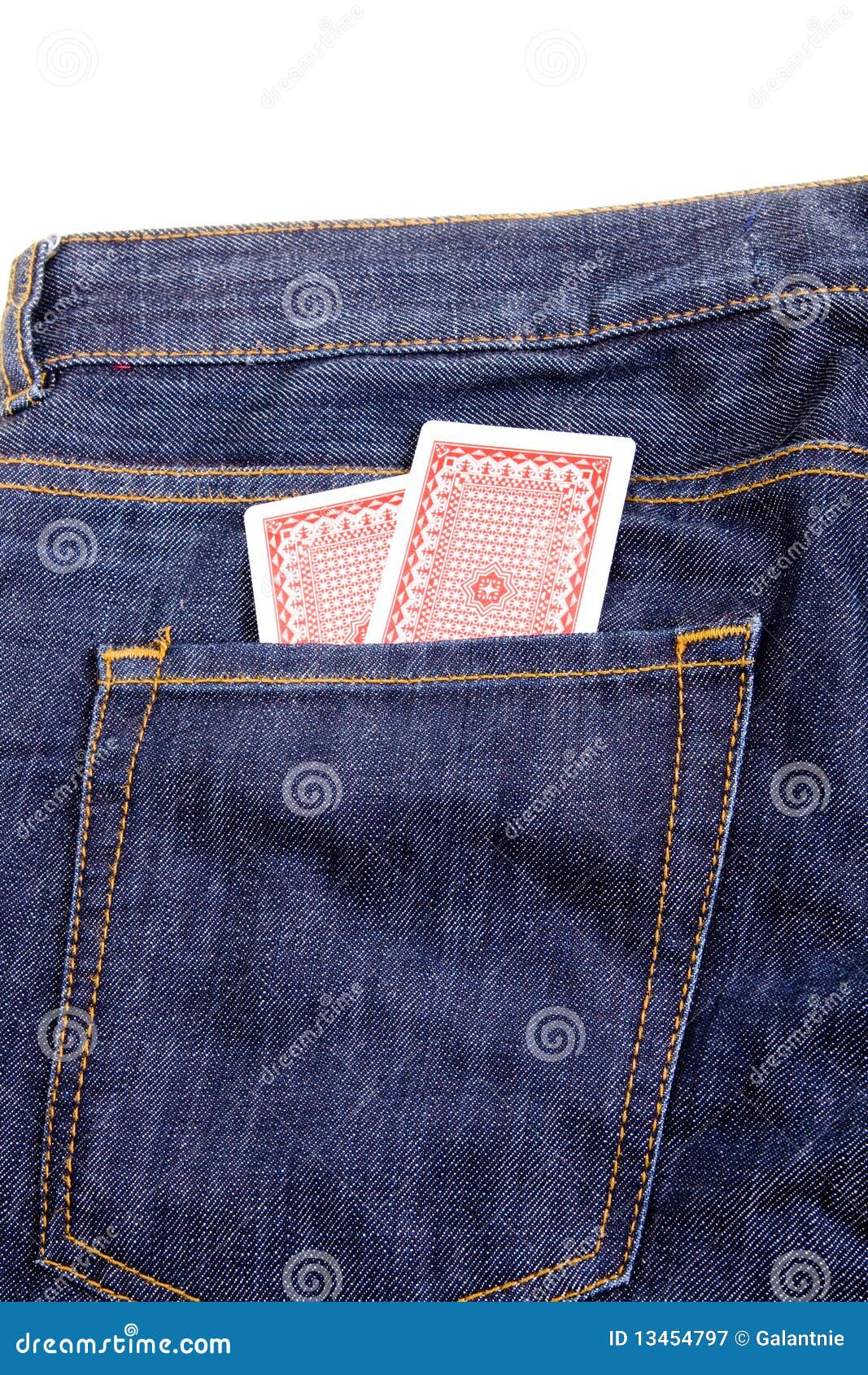 Playing cards in pocket stock image. Image of gamble - 13454797