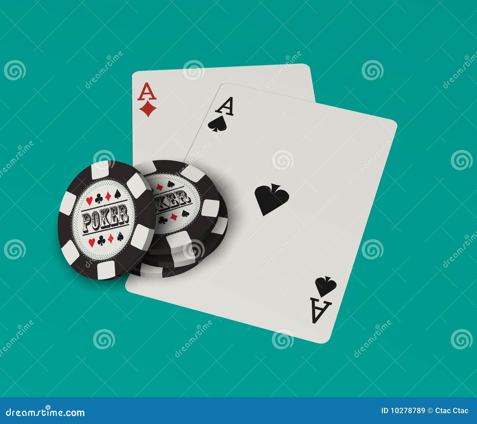 Playing cards, poker chips stock illustration. Illustration of deck ...