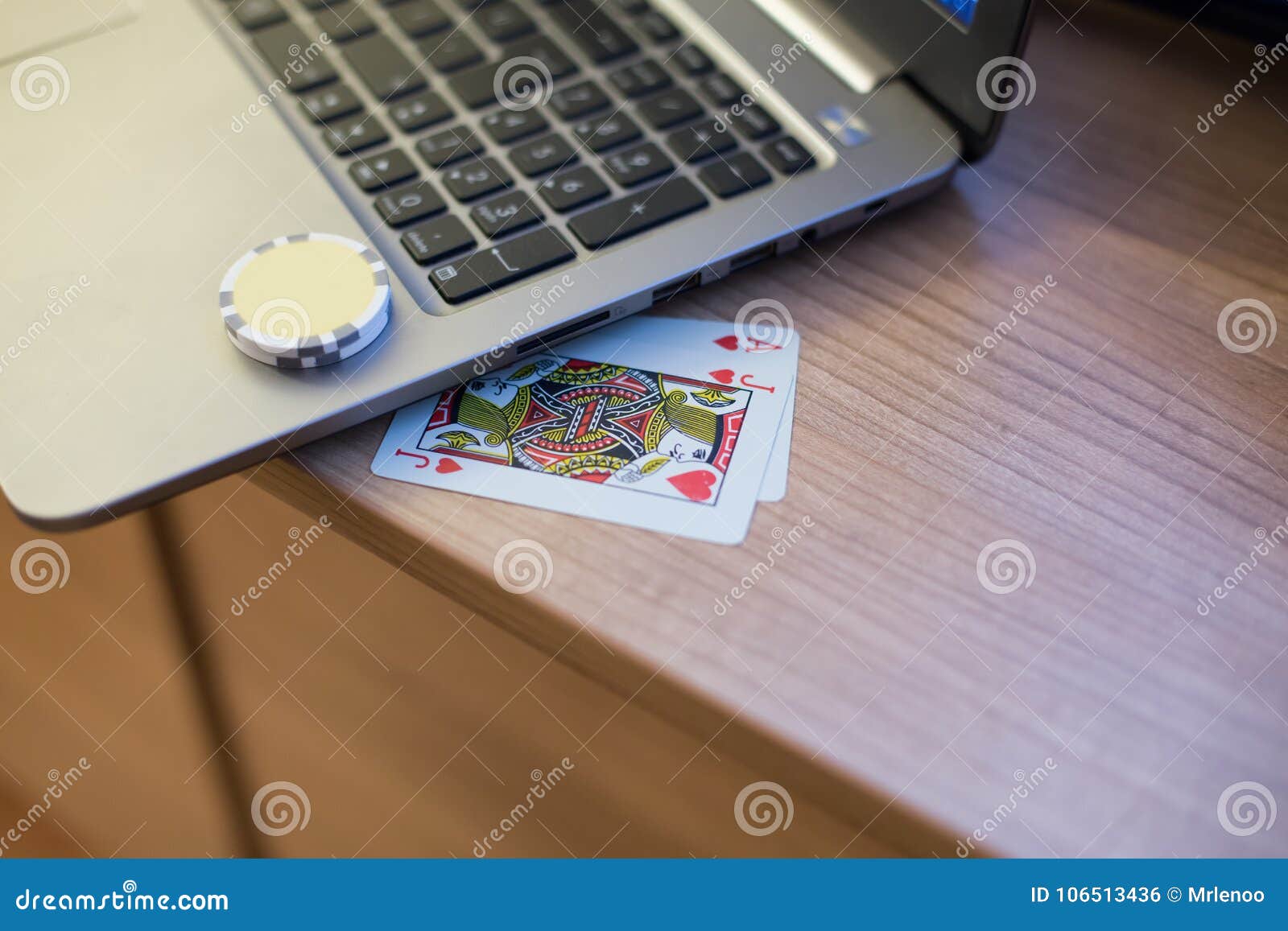 Playing Cards Chips Notebook 4 Stock Photo - Image of online, hand ...
