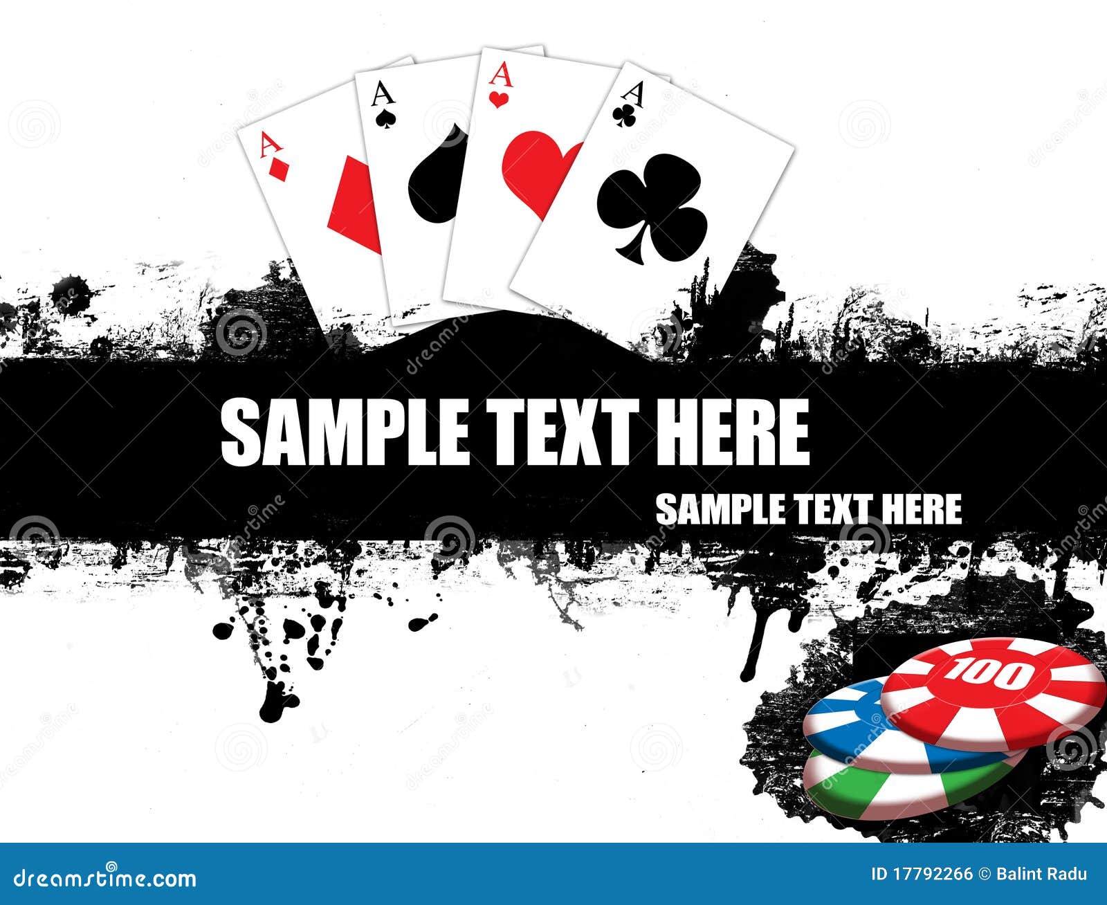 Playing cards poster stock vector. Illustration of dirty - 17792266