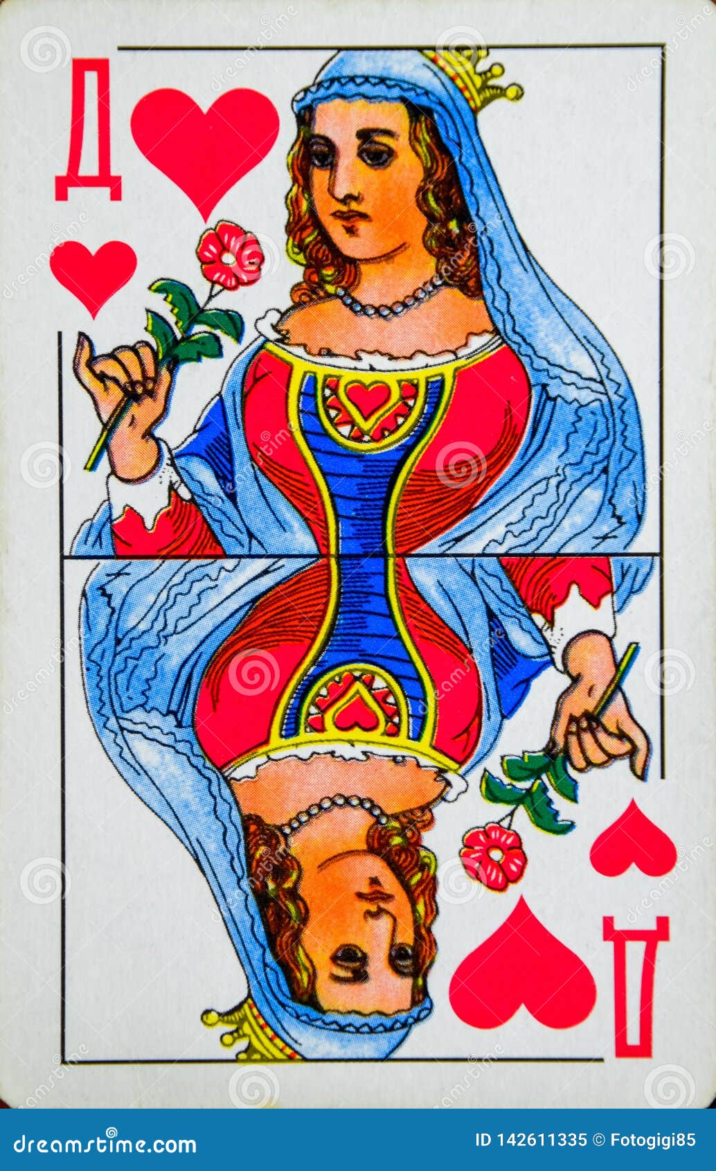 Playing Cards Queen of Hearts - Playing Card Suit Stock Image - Image ...