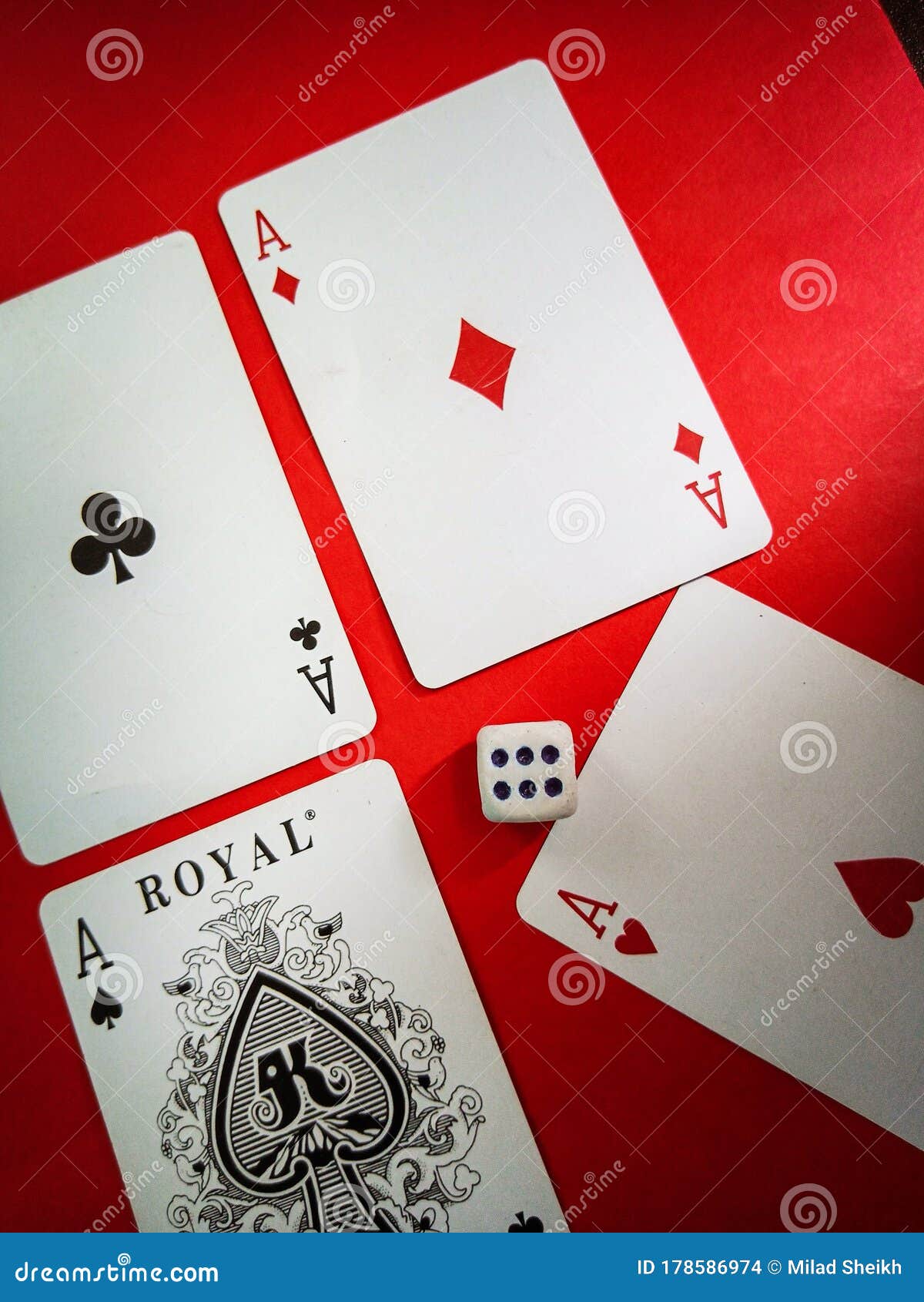 Playing cards red table editorial stock image. Image of advertising ...