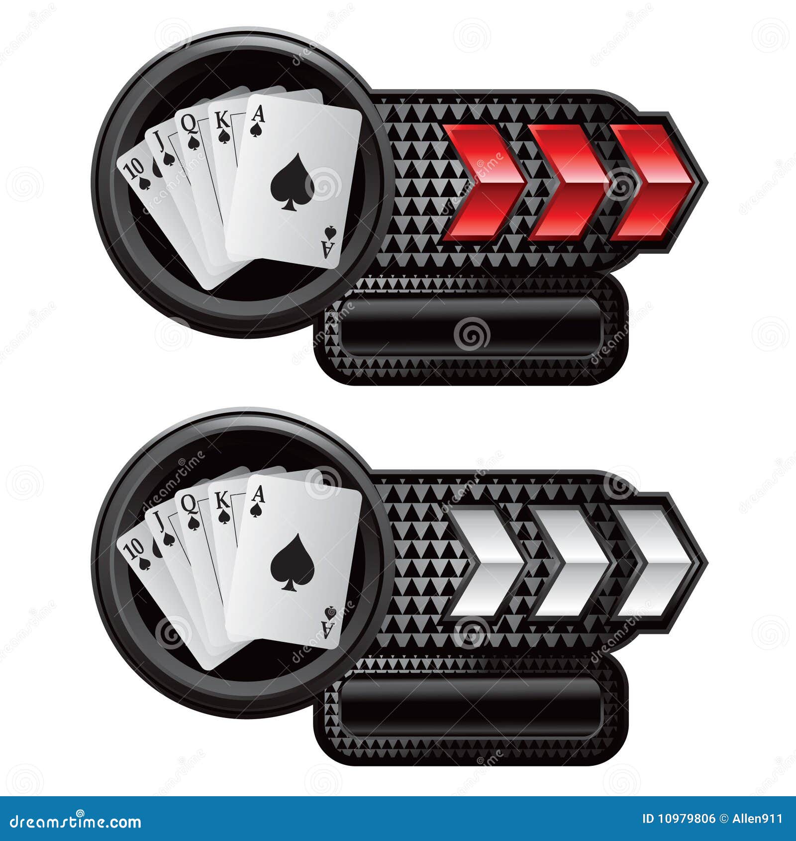 Playing Cards on Red and White Arrows Stock Vector - Illustration of ...