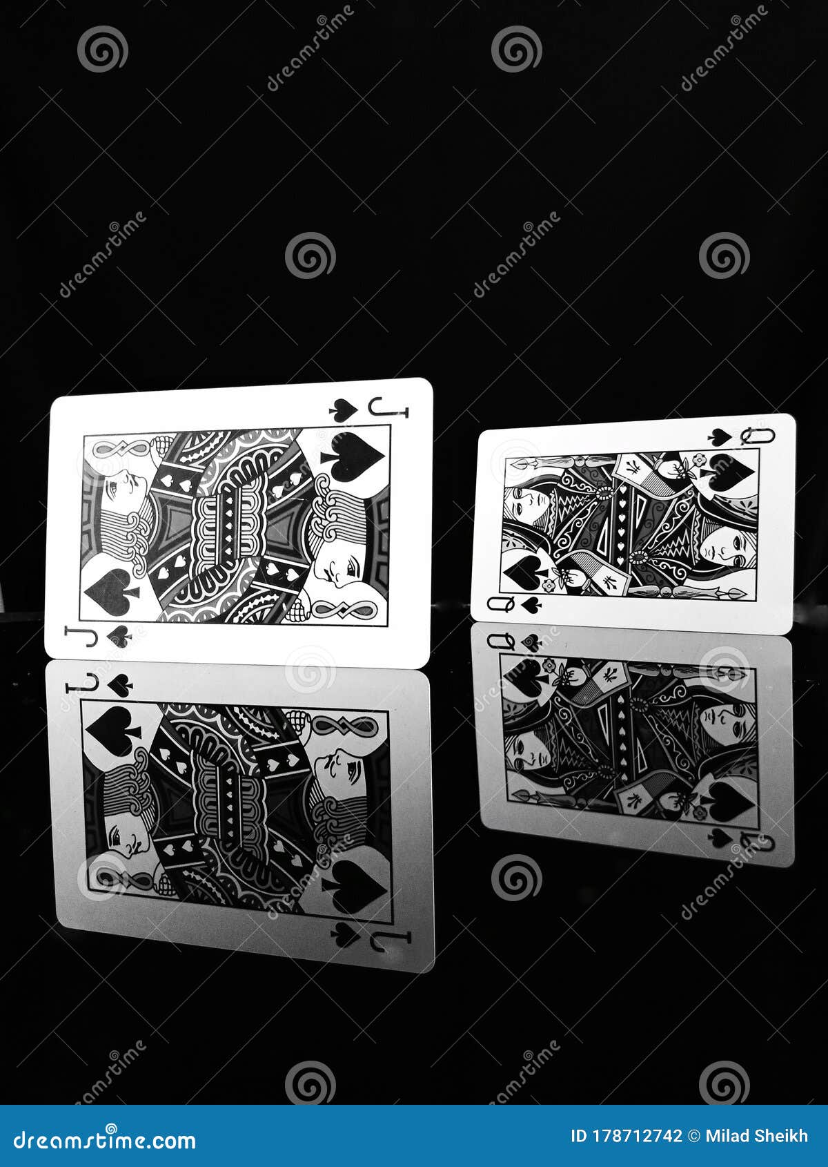 Playing cards reflection stock photo. Image of white - 178712742