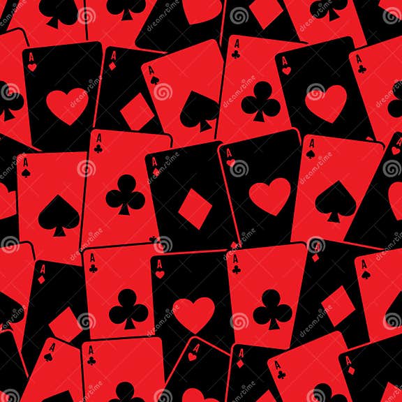 Playing Cards Seamless Background Pattern Stock Vector - Illustration ...